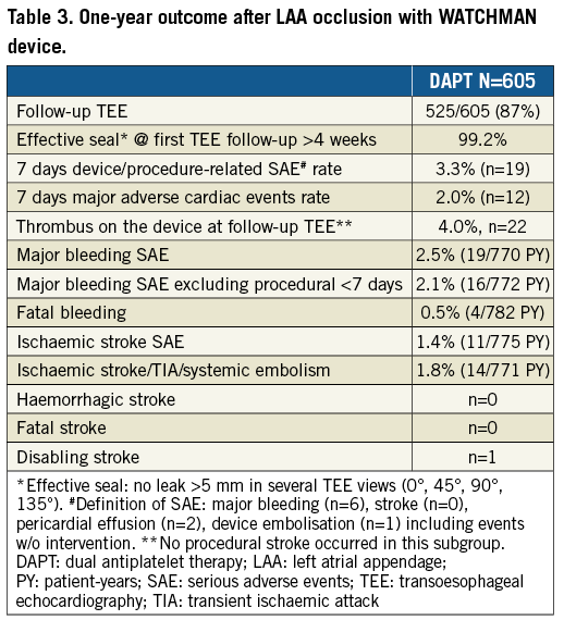 Real-world safety and efficacy of WATCHMAN LAA closure at one year in ...